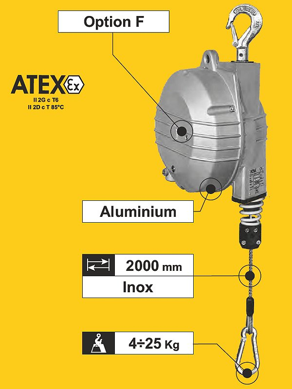 ATEX Balancer TECNA 9356AX Traglast:10-14kg Seil 2m, 773,26