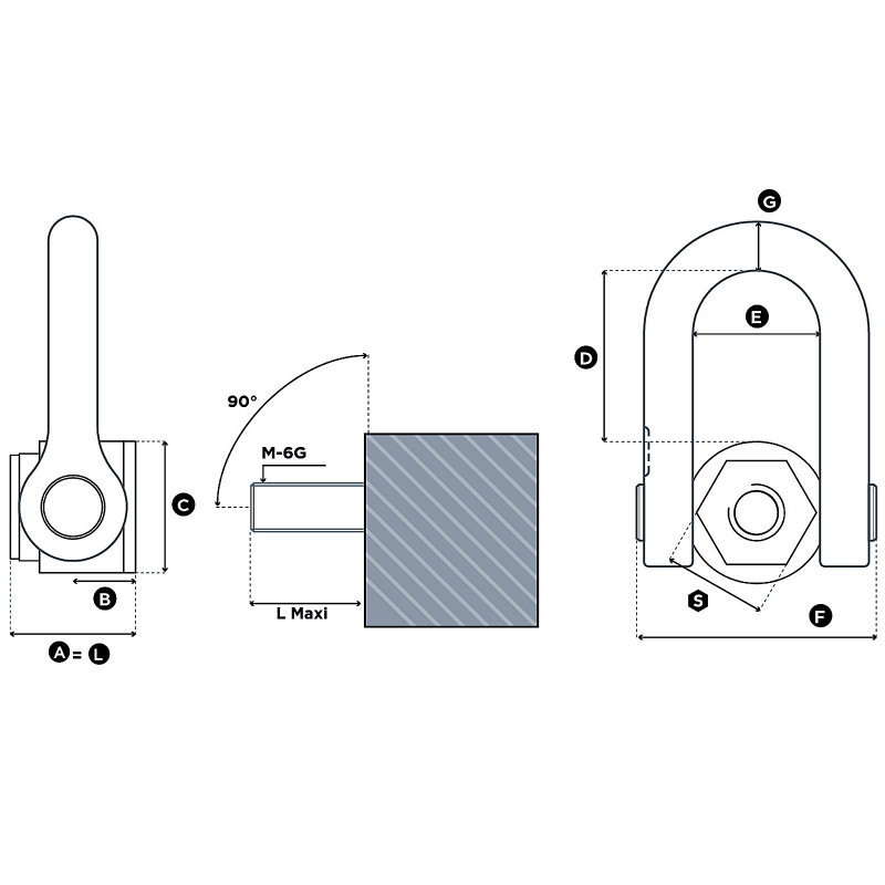 Anschlagwirbel SS.FE.DSS M36 SWL 5,0t (SF 4:1) rostfrei, 1.026,97